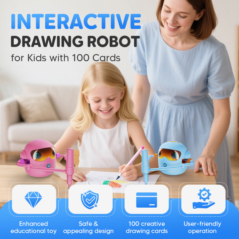 Interactive Drawing Robot for Kids with 100 Cards – bebuyby